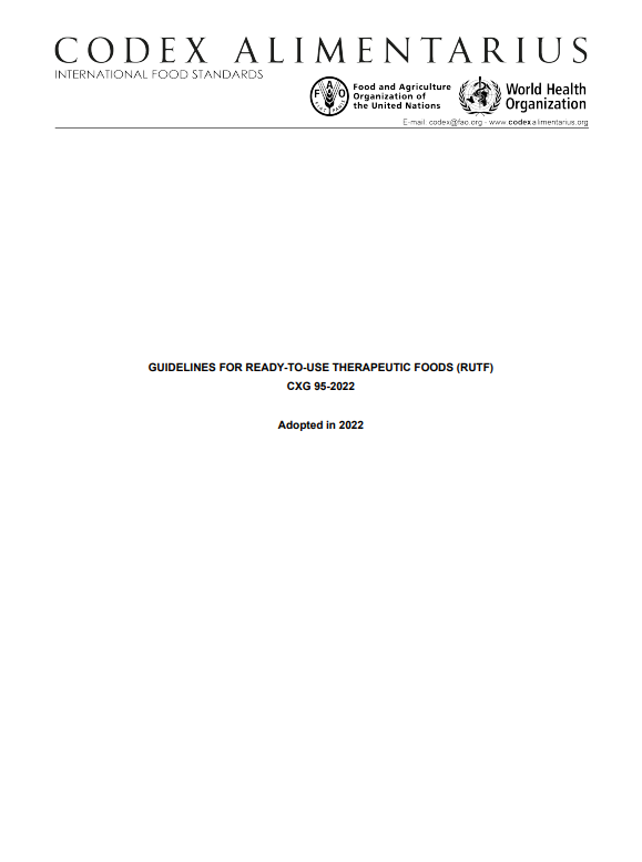 Codex Alimentarius Guidelines for ready-to-use therapeutic foods (RUTF ...