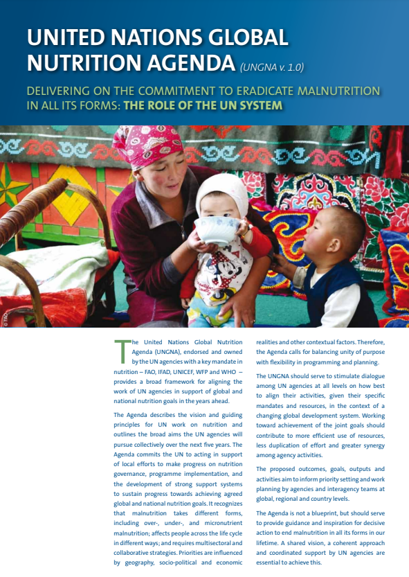 United Nations Global Nutrition Agenda | UN‑Nutrition: the United ...